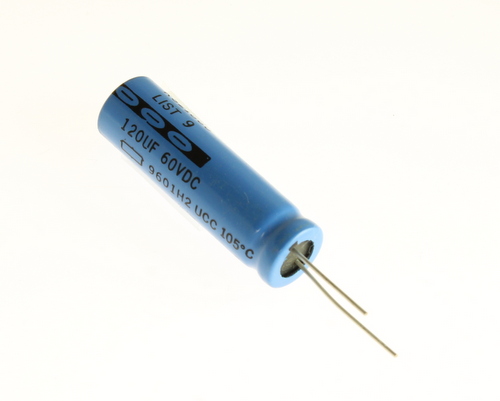 672D-KS21860 UCC capacitor 120uF 60V aluminum electrolytic radial ...