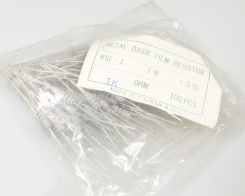 RSF-100-102J YAGEO resistor 1 kOhm 1W 5% metal oxide 2021057085